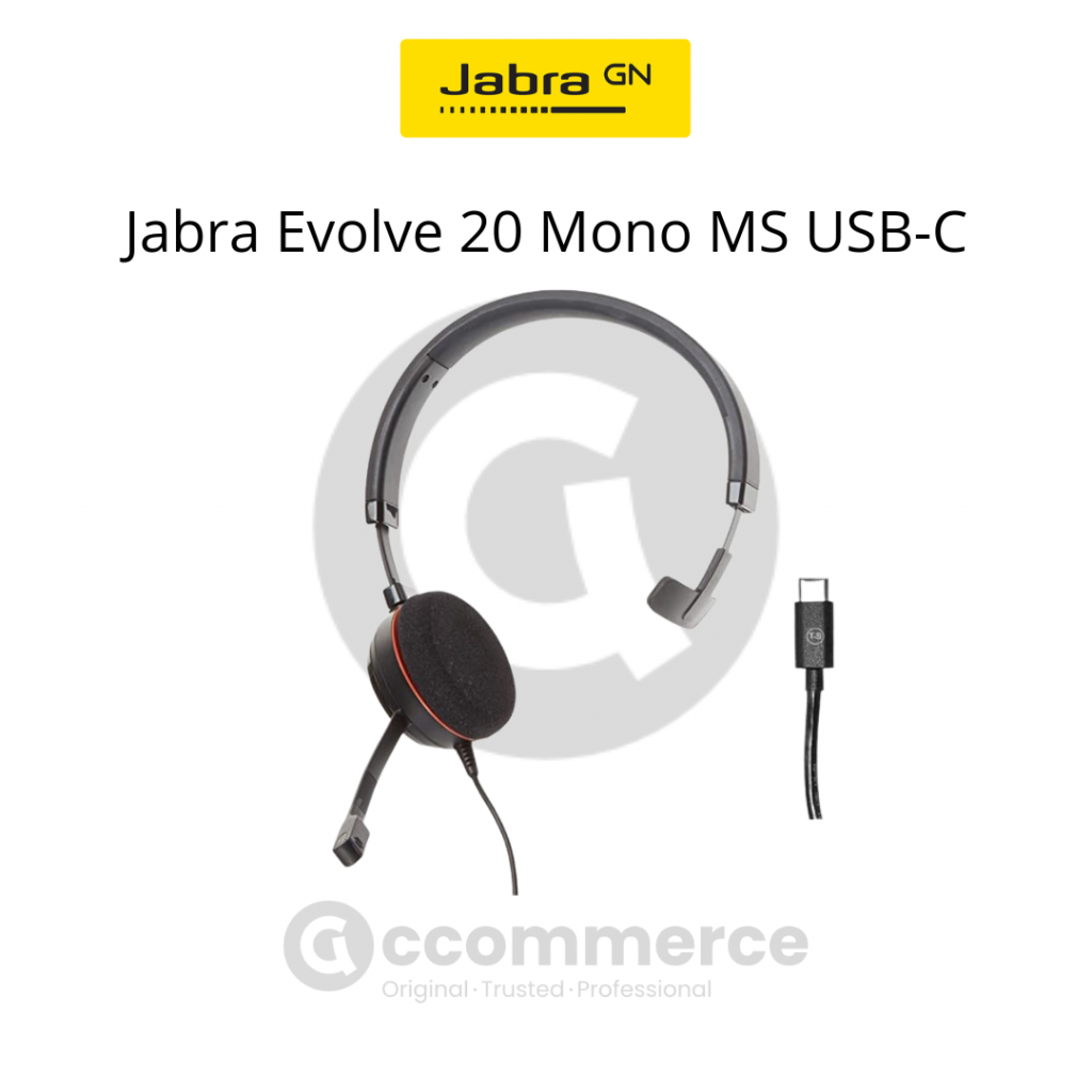 Jabra Evolve 20 Mono MS USB-C HEADSET - Accommerce